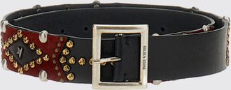 Golden Goose Ceinture Sierra en cuir clout&eacute; avec boucle grav&eacute;e