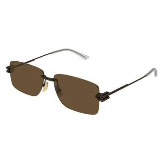 Bottega Veneta unisex, Accessoires, Brun, Taille: 58 MM Lunettes de soleil rectangulaires Bv1126S