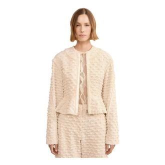 Ulla Johnson Rosalind Zip Peplum Jacke - - Knitwear - Damen - Beige - M