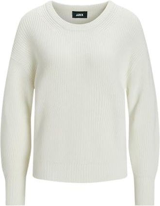 Jack & Jones JXMILA LS Twist Crew Neck Knit Noos Pull, Snow White, L aux Femmes