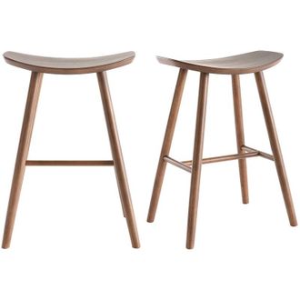 Miliboo Miliboo - Tabourets de bar noyer H65 cm (lot de 2) demory