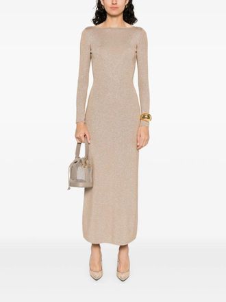 Max Mara Slim Fit Viskose- und Lurex-Kleid