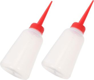 TOPBATHY 2 Stück Nähmaschinen ölspender Kunststoff mit Rotem Präzisionsausgießer für Exakte Ölzufuhr für Flachbett Nadelmaschinen Langlebig und Tropffrei