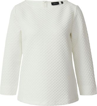 s.Oliver Jacquard-Sweatshirt im Relaxed Fit mit U-Boot-Ausschnitt