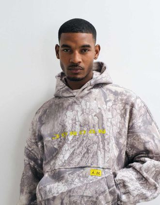 Nike Jordan Real Tree Kapuzenpullover mit Camouflage-Print, Oversize, schwer, beige-Neutral