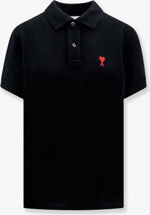 Ami Cotton polo shirt with iconic embroidery - AMI PARIS - gender_Man