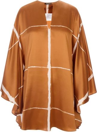 Kiton Femme, Blouses et Chemises, Brun, Taille: 34 FR Chemise en soie satin&eacute;e