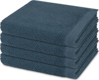 M&ouml;ve Bliss 4er Set Handt&uuml;cher 50x100 cm - Extra weiche Baumwolle mit Perlstruktur und Massageeffekt - Breiter Saum & Kordelaufh&auml;nger - Hautfreundlich, Stra