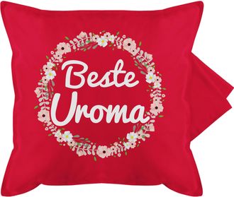 Shirtracer Kissenbezug - Oma Großmutter - Beste Uroma Geschenk - 50 x 50 cm - Rot - Kissen. Geschenke Fuer Omas omi uromas kissenhülle Weihnachten oma-Geschenke 