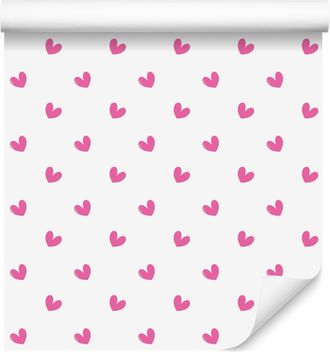OEM Carta Da Parati Con Cuori Bianchi E Rosa Cipria 50x1000 Cm