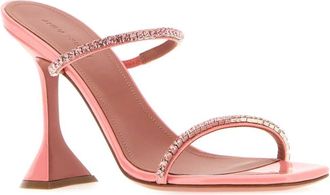 Amina Muaddi Womens Gilda Slipper Pink Leather Sandal