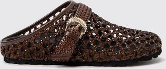 Twinset Mules aus geflochtenem Polyurethan mit niedrigem Absatz und runder Spitze