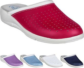 Generico Max Relax 400/S Chaussons sabots sanitaires pour femme, tige perforée en simili cuir, semelle anatomique en cuir, fabriquée en Italie, fuchsia, 40 EU