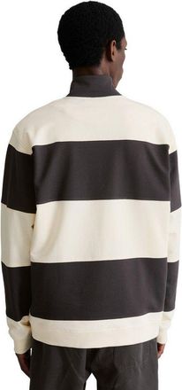 Marc O'Polo Denim Sweatshirt Troyer relaxed mit Cut-&-Sew-Blockstreifen