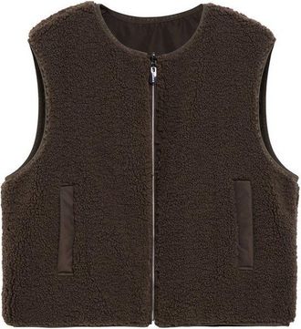 Comma Outdoorjacke Outdoor-Weste Wende-Weste aus Nylon mit Teddy