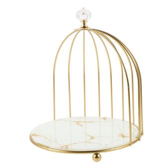 NUOBESTY Kuchenst&auml;nder Metall Gold Vogelk&auml;fig Design Dessert Servierst&auml;nder f&uuml;r Hochzeiten Obst und Cupcake Pr&auml;sentation Stabiles Geb&auml;cktablett f&uuml;r Feier Party