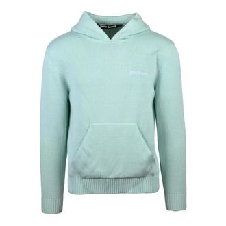 Palm Angels Homme, Sweatshirts et sweats &agrave; capuche, Vert, Taille: S SweaT-shirt en maille &agrave; capuche