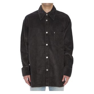 Ami Homme, Vestes, Gris, Taille: L Chemise veste en velours c&ocirc;tel&eacute;