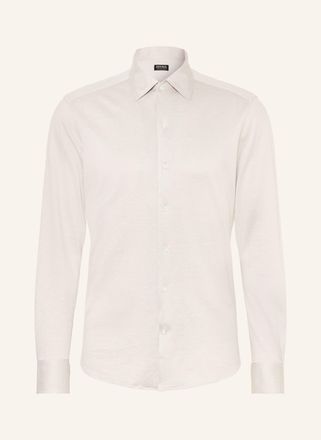 Ermenegildo Zegna Zegna Jerseyhemd Slim Fit Mit Seide Und Leinen beige