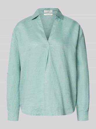 Christian Berg Regular Fit Leinenbluse mit V-Ausschnitt