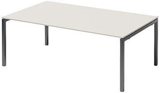 Bisley Cito Chefarbeitsplatz/Konferenztisch, 740 mm höhenfixes U-Gestell, Metall, Gw334 Dekor Grauweiß, Gestell Anthrazitgrau, 120 x 200 x 85 cm
