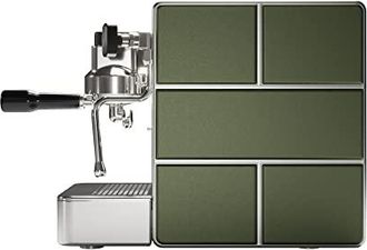Stone Siebträger Espressomaschine satin silber grün