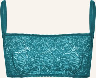erlich textil Erlich Textil Iconic Lace Bandeau Bralette B&uuml;gellos Aus Spitze - Verstellbare Tr&auml;ger blau