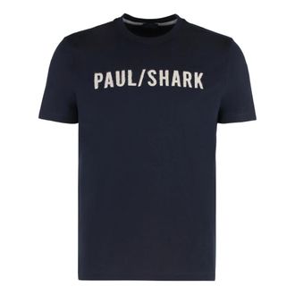 Paul & Shark T-Shirt aus Baumwolljersey mit Logo - - Tops - Herren - Blau - XL
