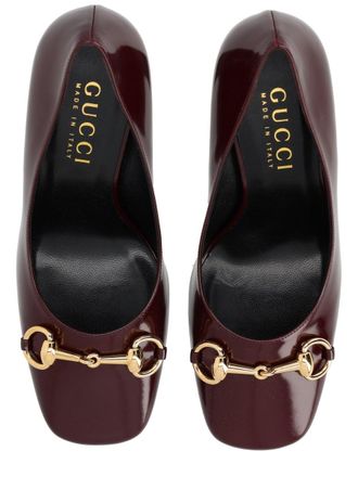 Gucci Womens Leather Pumps Lady Bordeaux Calf