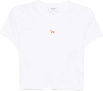 Maison Kitsun&eacute; Femme, Tops, Blanc, Taille: 40 FR T-Shirt Col Rond