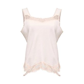Maison Margiela Mirrored Lace Slip Top - - Tops - Damen - Rosa - M