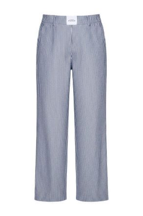 STUDIO UNTOLD Schlupfhose Hose Wide Legs Streifen Patch Elastikbund