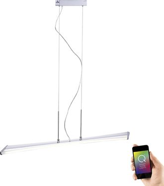 Paul Neuhaus Q-Riller, LED Pendelleuchte, IP 20, Smart Home, steuerbar via App, kompatibel mit Alexa, Pendellampe, dimmbar mit Fernbedienung, RGB-Farbsteuerung
