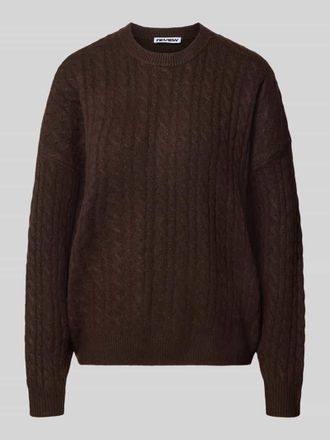 Review Oversized Fit Strickpullover mit Zopfmuster