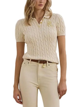 Lauren Ralph Lauren Poloshirt mit Zopfmuster - Nude
