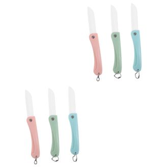 Amosfun 6 Stk Obstschneider aus Keramik gem&uuml;semesser speckmesser falzmesser klapp cuttermesser keramik messer gem&uuml;sesch&auml;ler obsth&auml;cksler Keramikmesser Sch&auml;lme