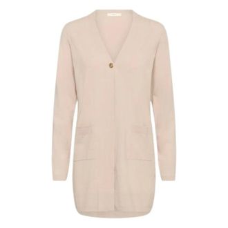 Inwear Klassische Strickjacke mit Vordertaschen - - Knitwear - Damen - Beige - M