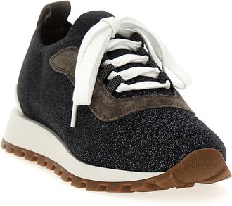 Brunello Cucinelli Lurex Knit Sneaker - Black