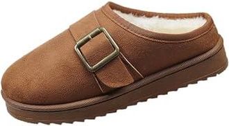 Generic Pantoufles dhiver confortables et d&eacute;contract&eacute;es pour femme - Couleur unie - Bout rond - Doublure en polaire - Confortables - Chaudes - Pour lint&eacute;rieur