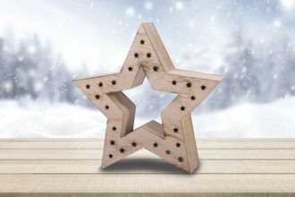 My Home LED-Holz Stern aus FSC zertifiziertem Holz