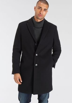 Bruno Banani Kurzmantel BRUNO BANANI Flex-Coat, Herren, Gr. XXL (60/62), schwarz, Flanell, Obermaterial: 80% Polyester, 10% Polyacryl, 10% Viskose. Futter: 100% Po