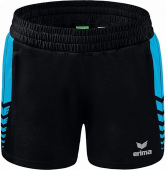 Erima Damen Six Wings Kurze Short (1152207), schwarz/Curacao, 36