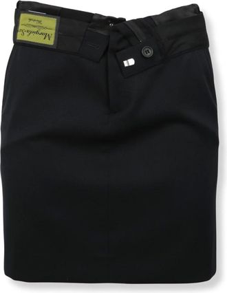 Maison Margiela Belt A-Line Mini Skirt - Femme - Jupes - Noir - Taille: 36 FR