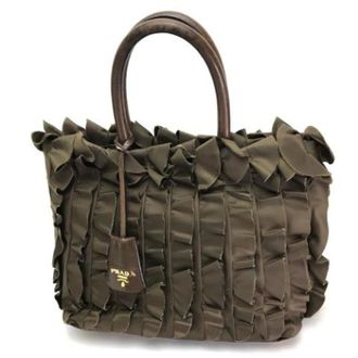 Prada Sac &agrave; main en toile Pre-owned - Femme - Pre-owned - Brun - Taille: ONE Size