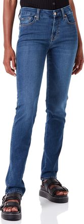 7 For All Mankind Damen Kimmie Straight Bair Eco Jeans, Mid Blue, 24W / 24L EU