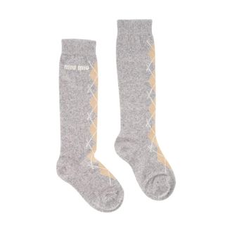 Miu Miu Woll-Kaschmir-Mischsocken - - Underwear - Damen - Grau - L