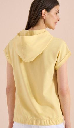 Cecil Sweater Kurzarm Sweatshirt mit Hoodie und Printdetail