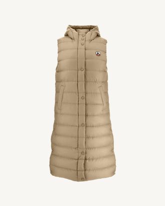 Jott Doudoune longue droite &agrave; capuche Beige Lola - Taille XS