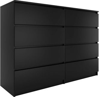 Hucoco Hucoco - milan - Commode de chambre 8 tiroirs - 138x97x40cm - Meuble de rangement - Style moderne - Chiffonier