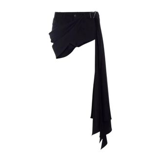 MUGLER Draped Spiral Denim Shorts - - Shorts - Damen - Schwarzk - M